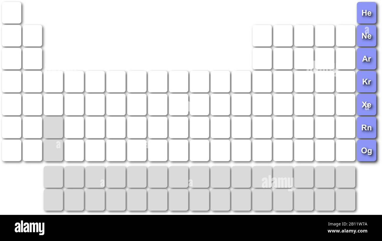 table of elements noble gas series vector illustration backdrops Stock ...