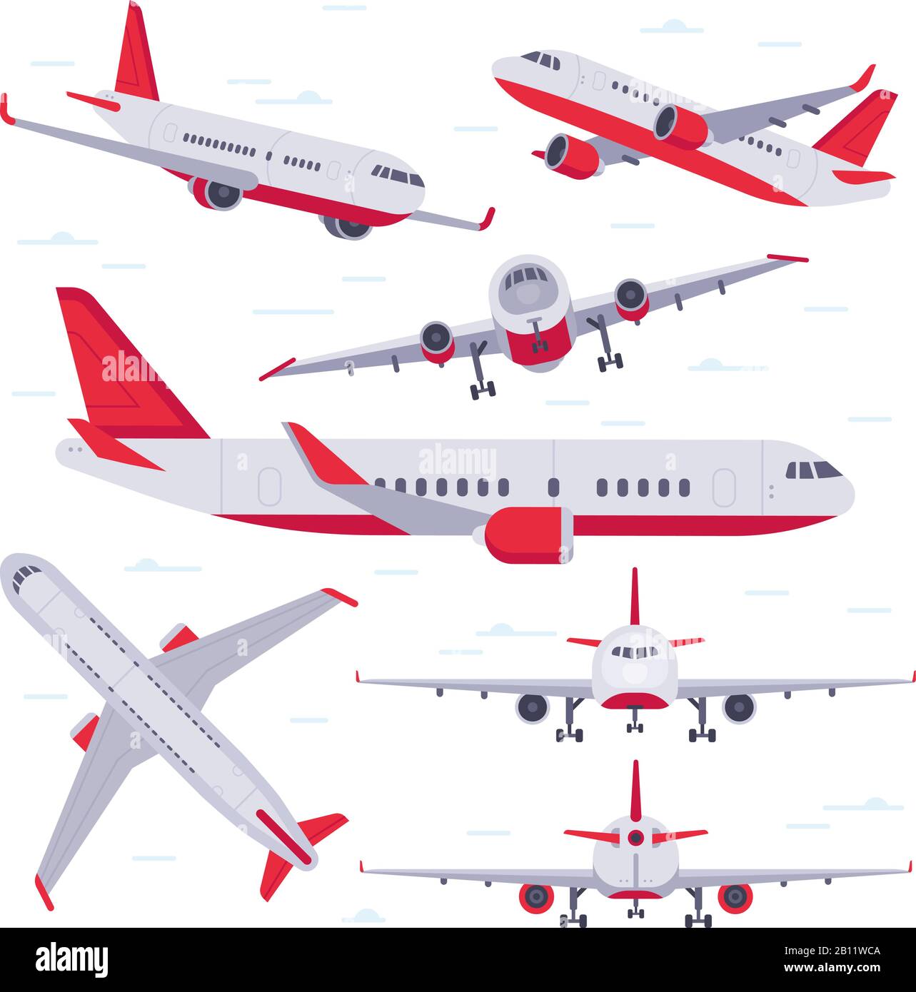 Airplanes landing Stock Vector Images - Alamy