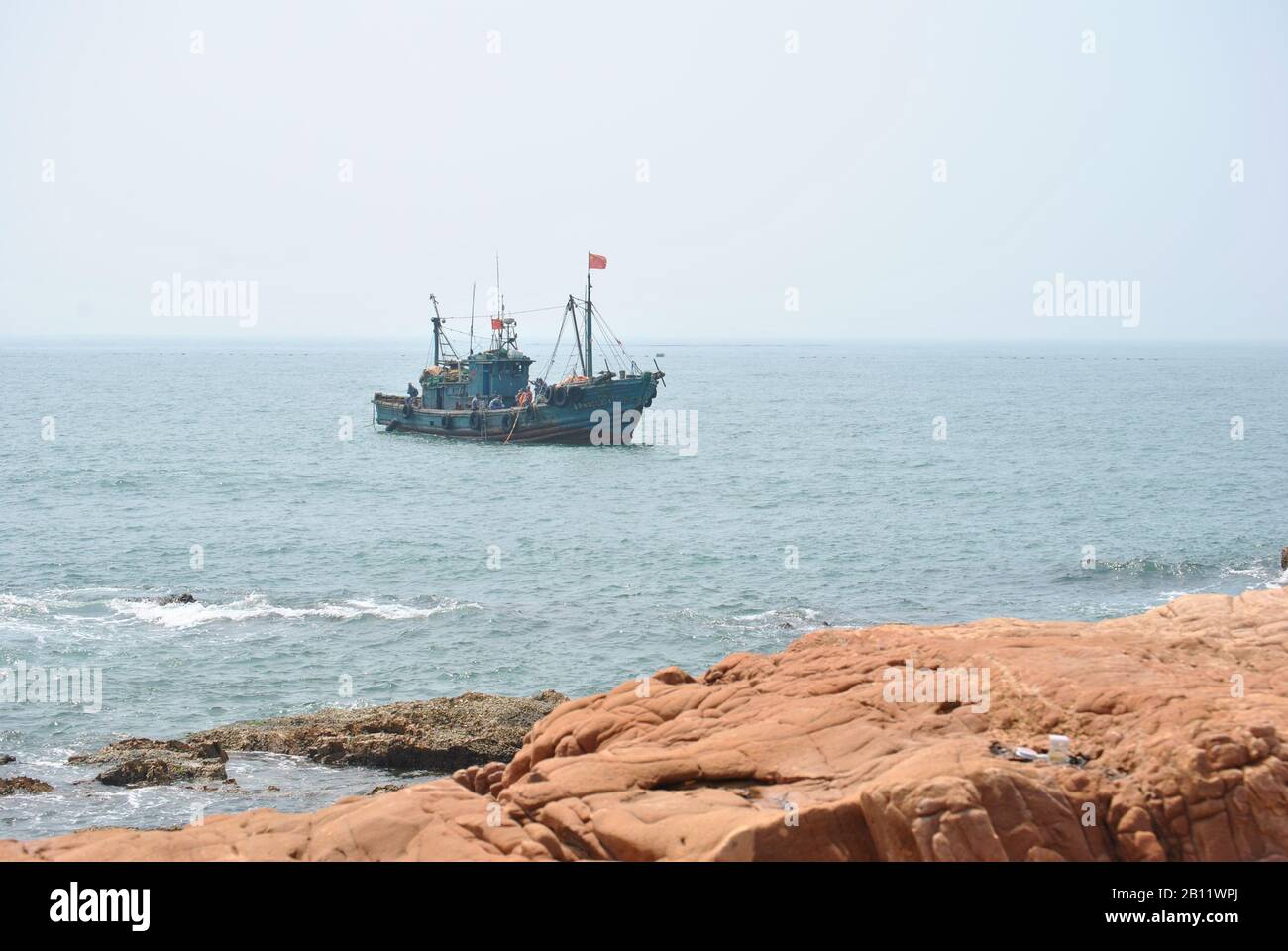 Chinese Fishing Boat in Qingdao Stock Photo - Alamy