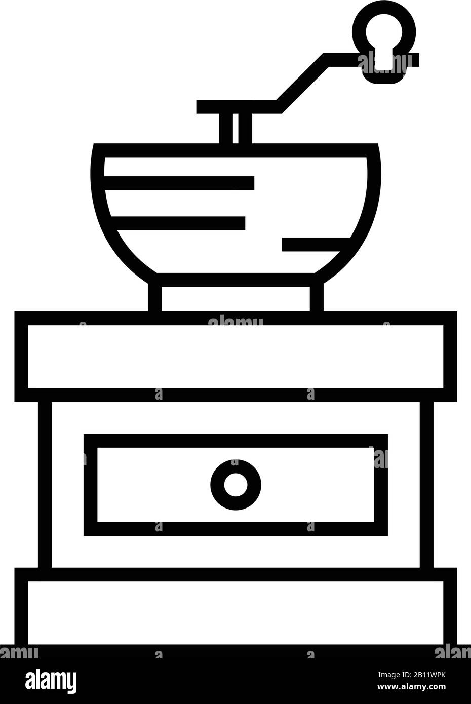 Coffee grinder line icon, concept sign, outline vector illustration ...