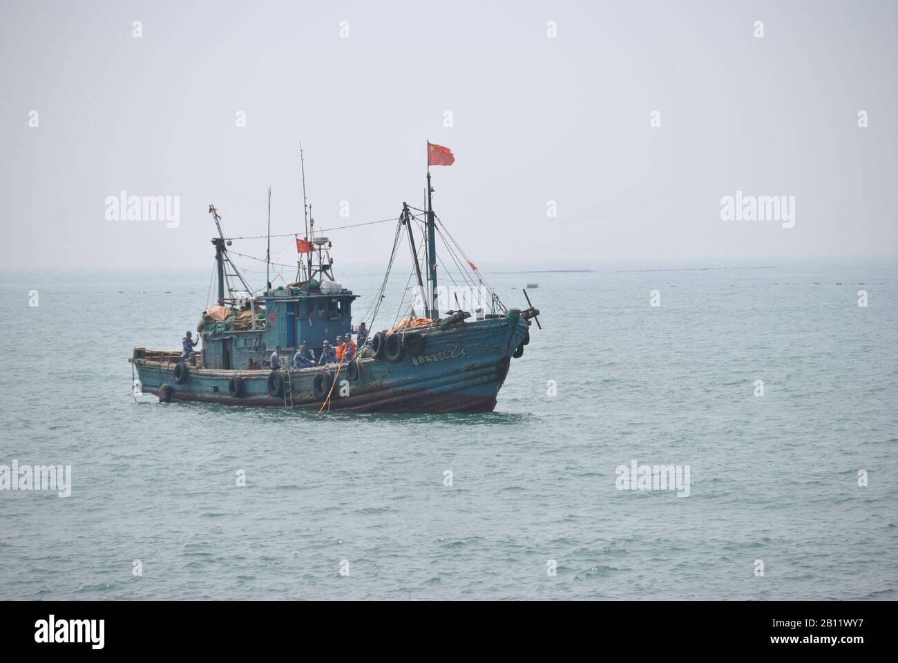 Chinese Fishing Boat in Qingdao Stock Photo - Alamy