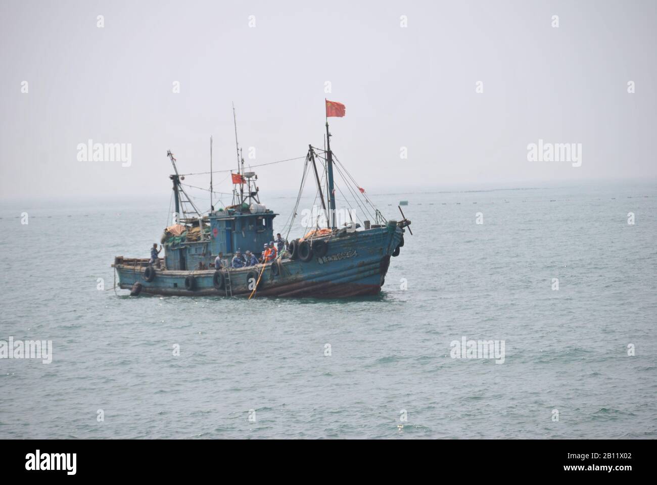 Chinese Fishing Boat in Qingdao Stock Photo - Alamy