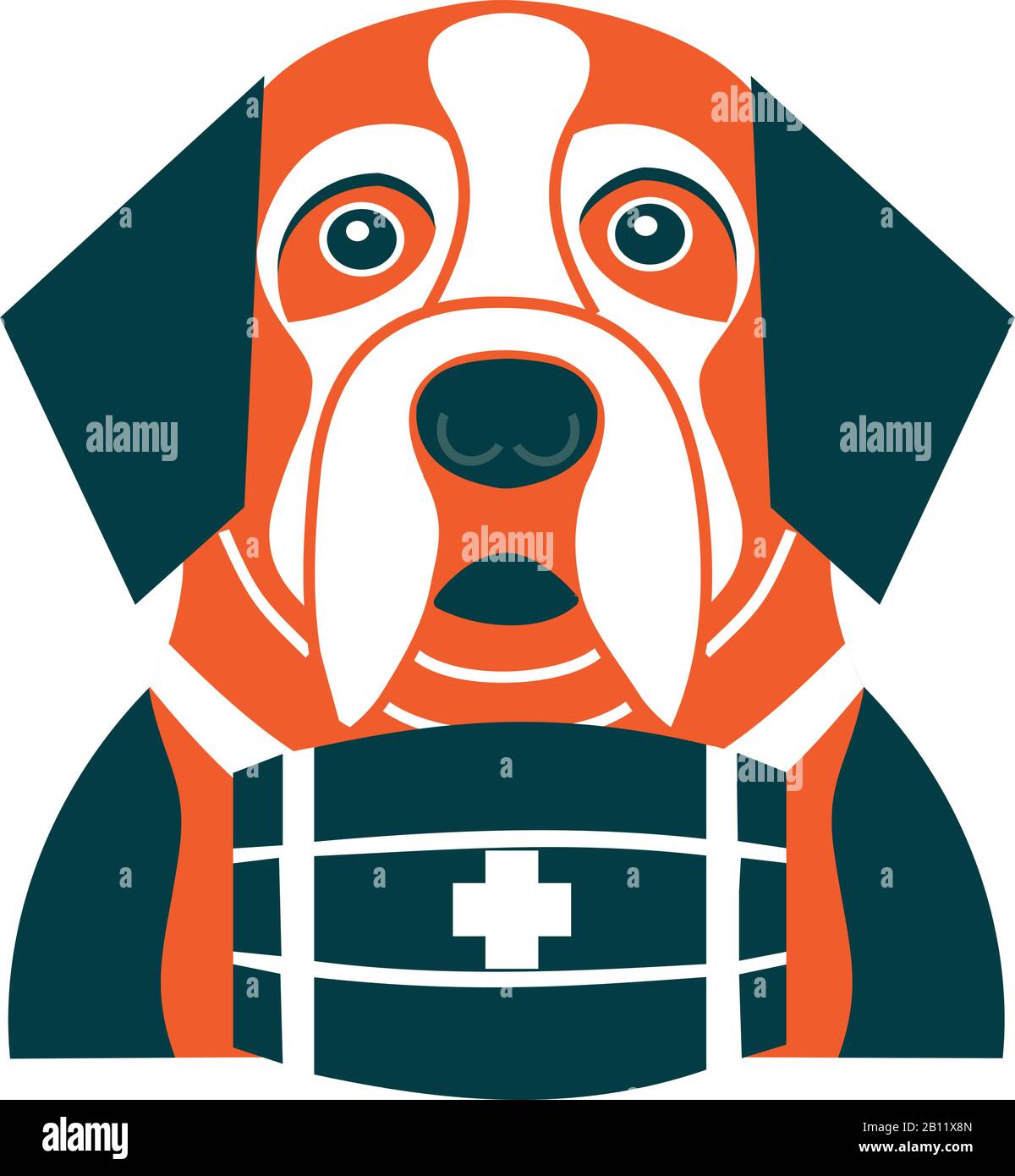 Saint bernard dog help Stock Vector Images - Alamy