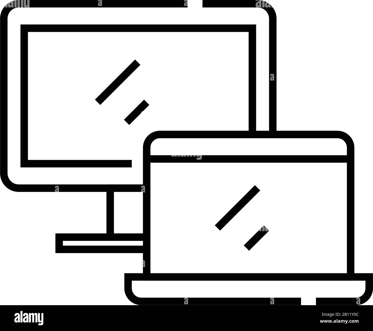 Computers line icon, concept sign, outline vector illustration, linear ...