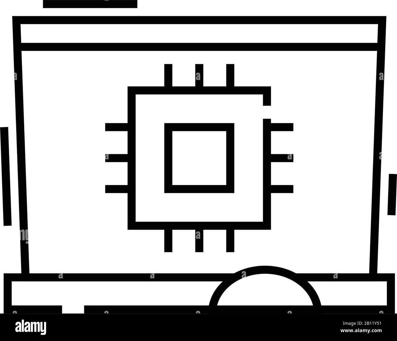 Chip line icon, concept sign, outline vector illustration, linear ...