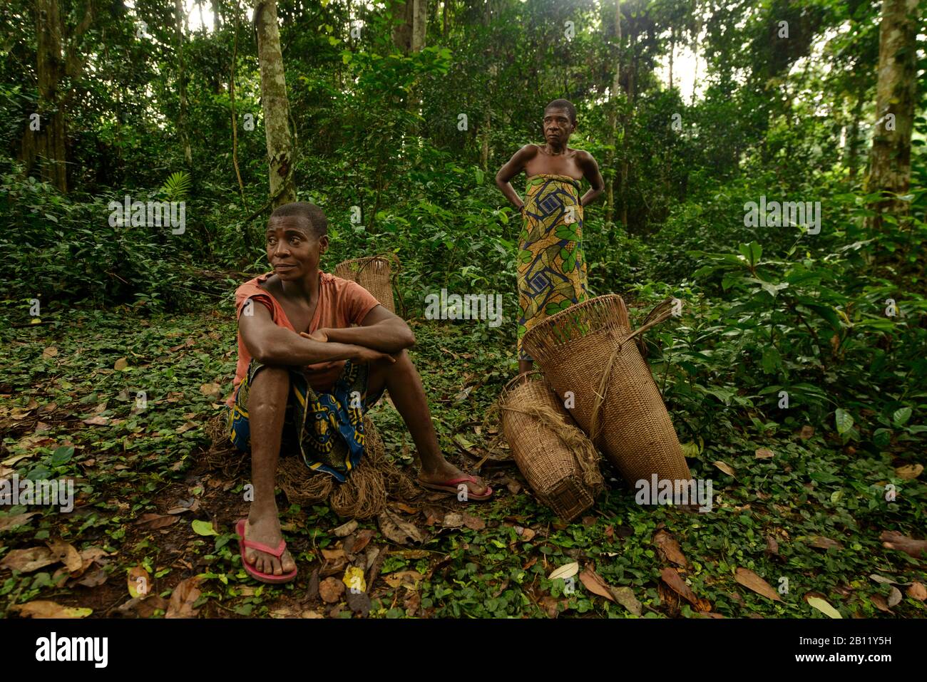 The life of the Bayaka Pygmies in the equatorial rainforest, Central ...