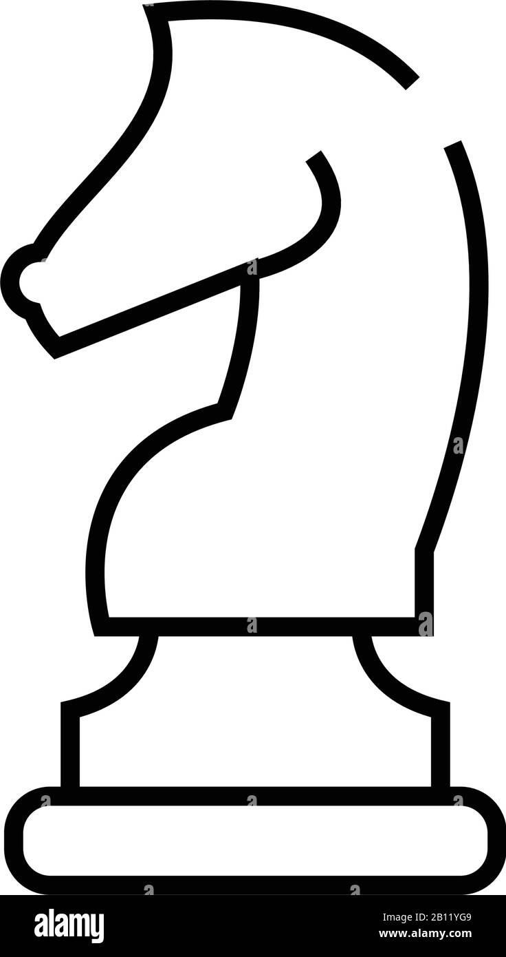 Chess horse line icon, concept sign, outline vector illustration, linear symbol Stock Vector ...