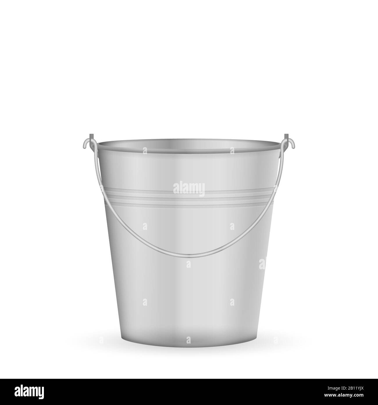 Metal bucket on a white background. Vector illustration Stock Photo - Alamy