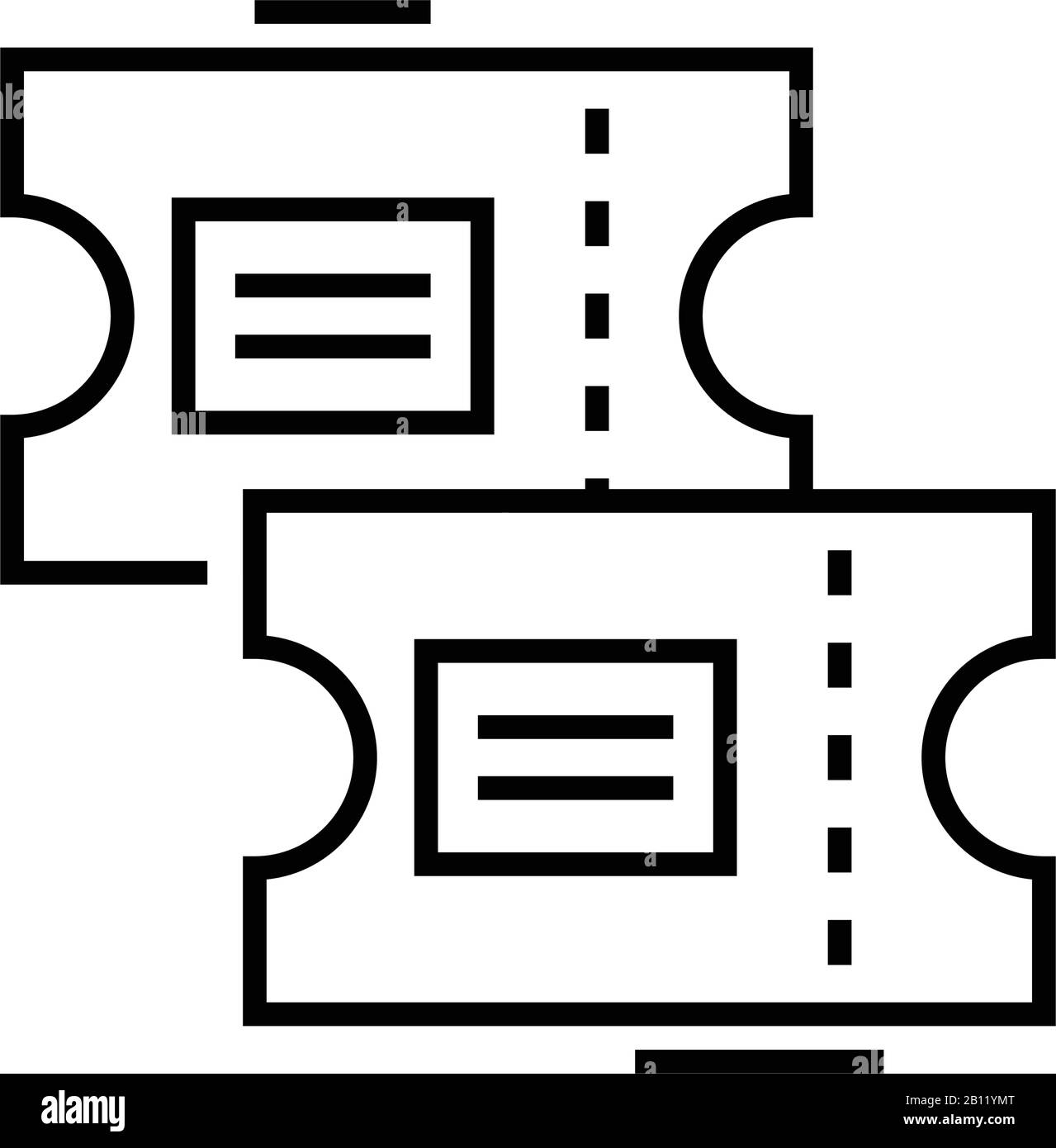 Cinema tickets line icon, concept sign, outline vector illustration ...