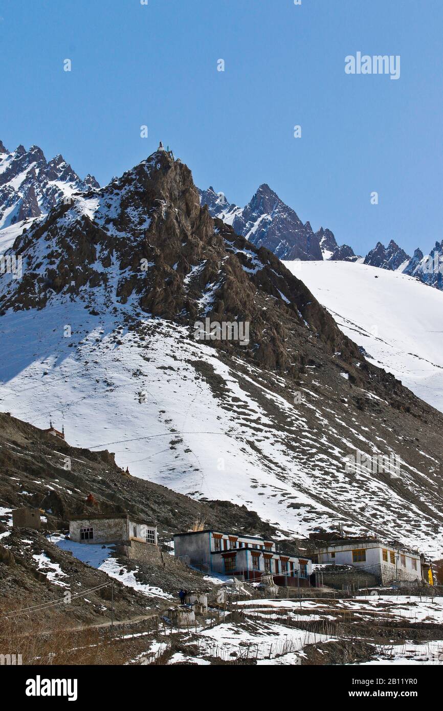 Rumbak village. Hemis National Park. Himalayas. Ladakh, India Stock ...