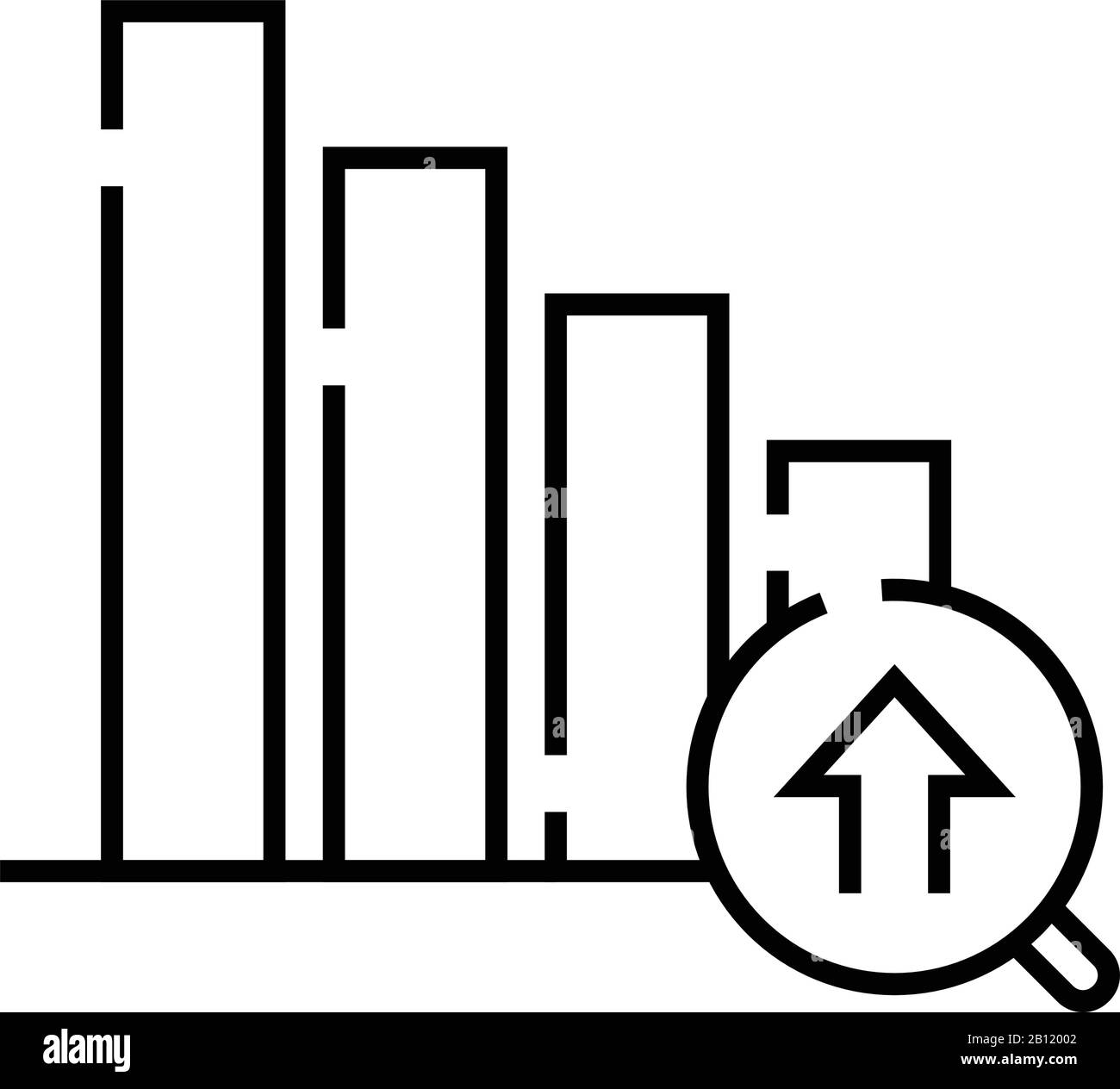 Chart diagram line icon, concept sign, outline vector illustration ...