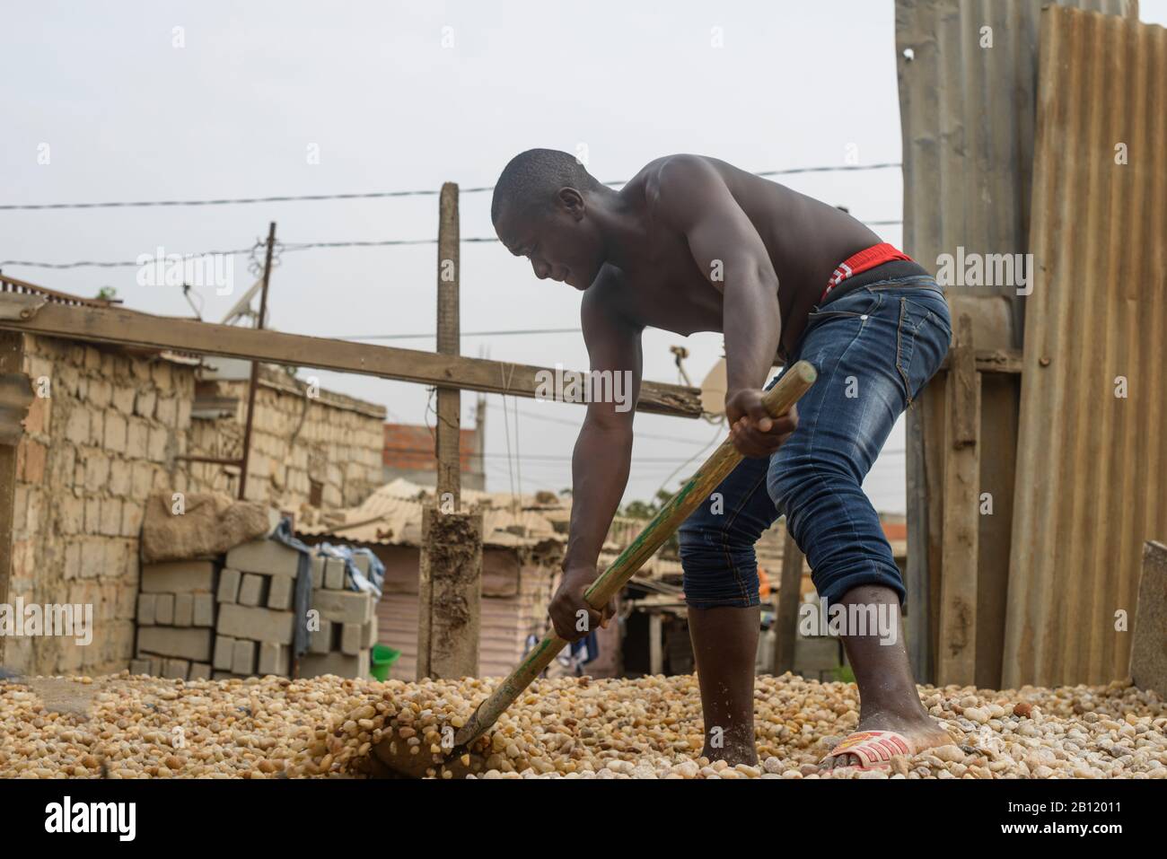 Living in Bairro Rangel, a museq, slum of Luanda, Angola, Africa Stock ...