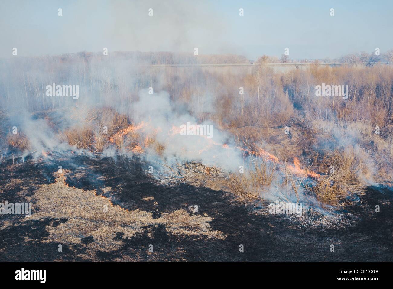 Forest fire aerial Stock Photo - Alamy