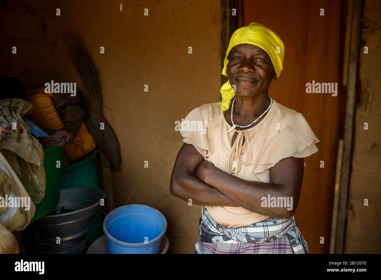 Angolan woman in a village in the province of Zaire, Angola, Africa ...