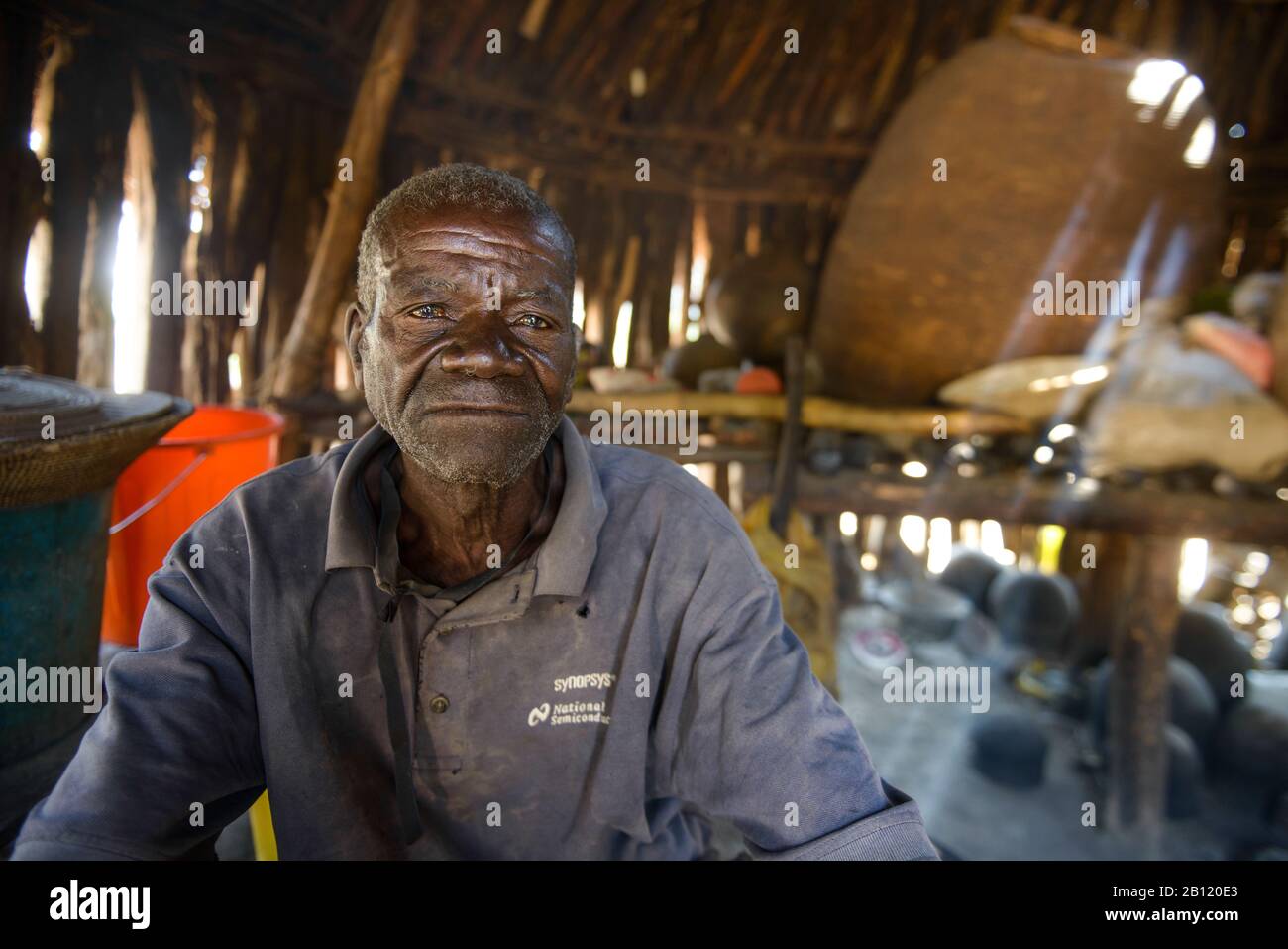 Man, indigenous tribal group from the province of Cunene, Angola ...