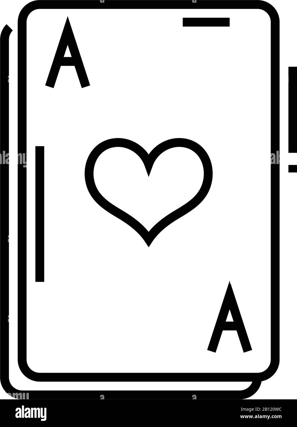 Card game line icon, concept sign, outline vector illustration, linear ...
