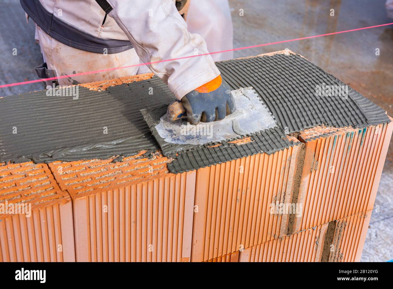New construction of a house with bricks Stock Photo - Alamy
