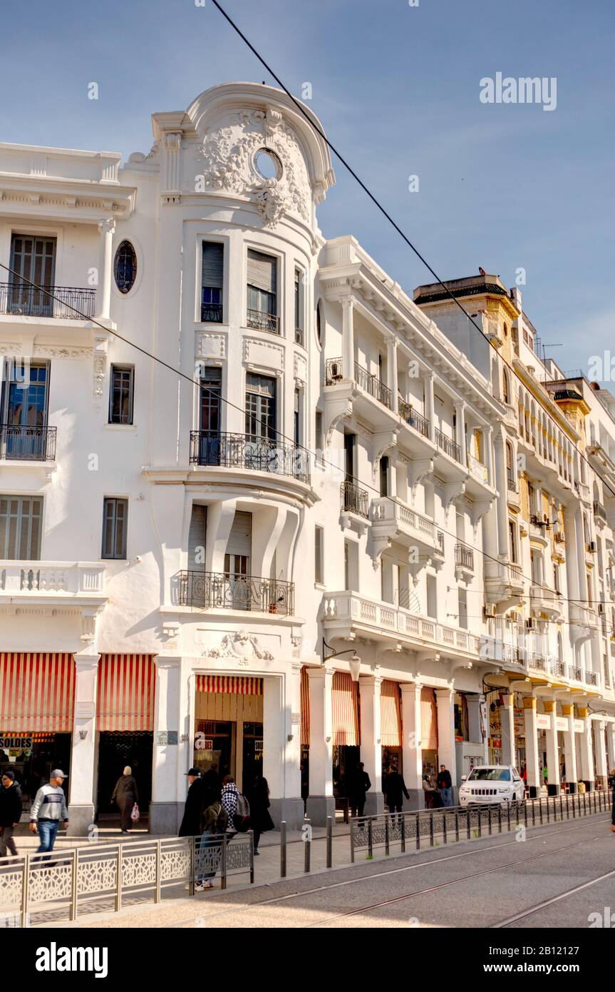 Casablanca Colonial architecture, Morocco Stock Photo - Alamy