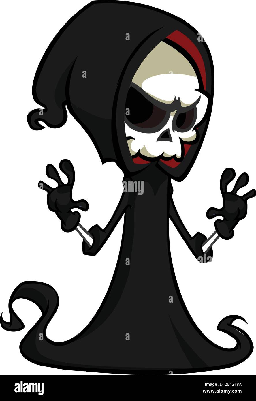 Cartoon funny grim reaper character design. Halloween vector ...