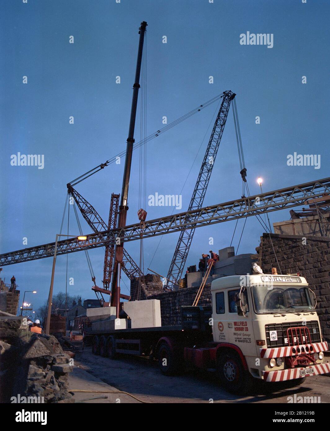 rail bridge replacement works near Leeds City station, West Yorkshire ...