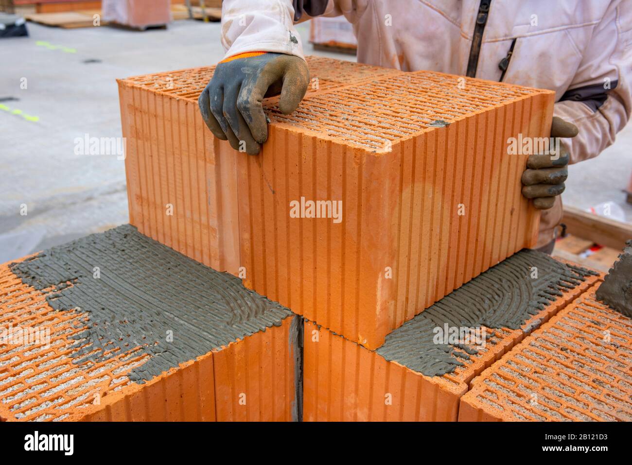 New construction of a house with bricks Stock Photo - Alamy