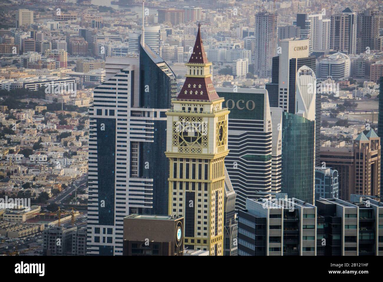 Architecture of Dubai's Business District from the Burj Khalifa Stock ...