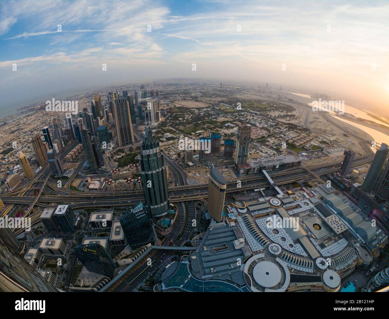 Morning view of Dubai from the Burj Khalifa Stock Photo - Alamy