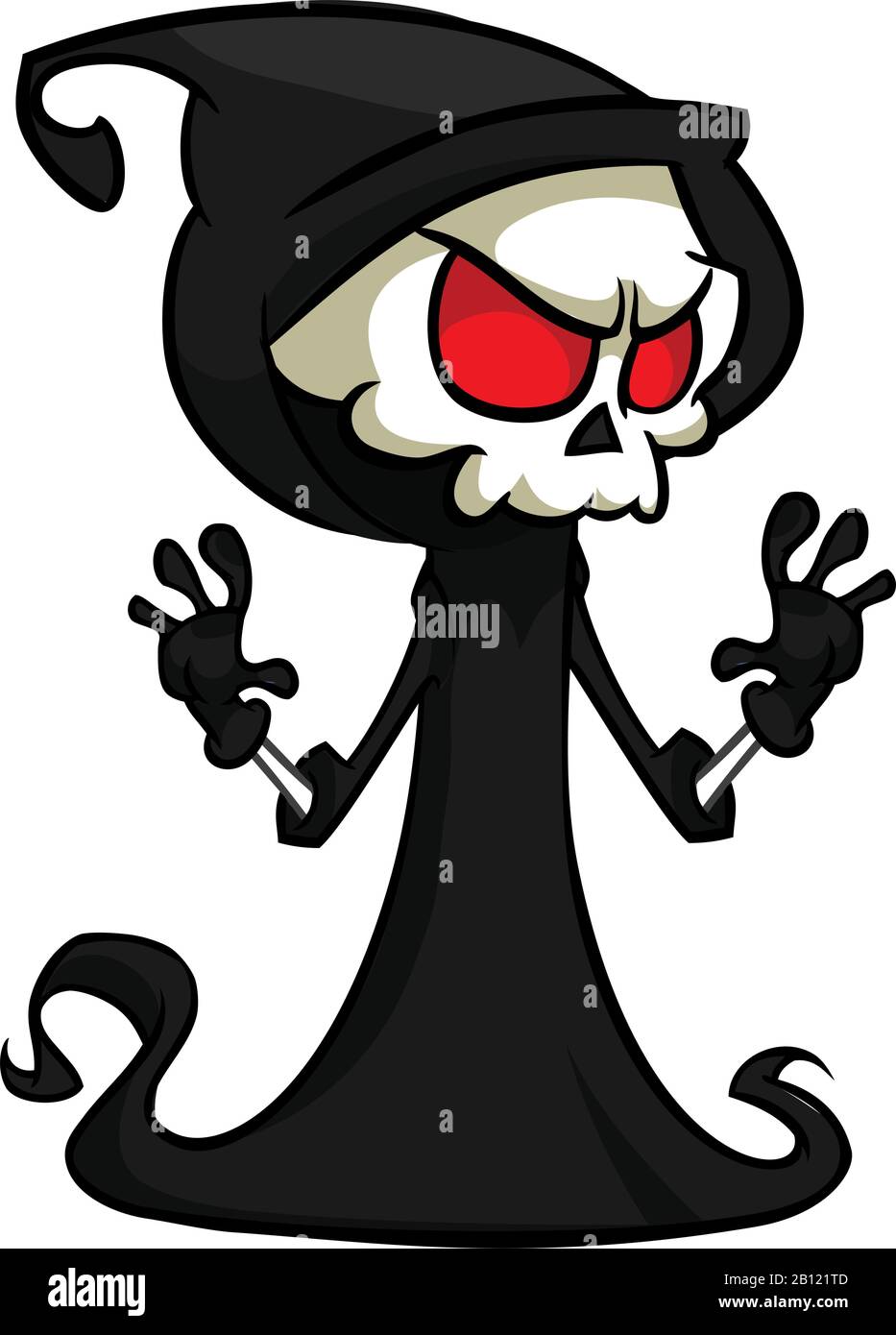 Cute Halloween skeleton death character icon Stock Vector Image & Art ...