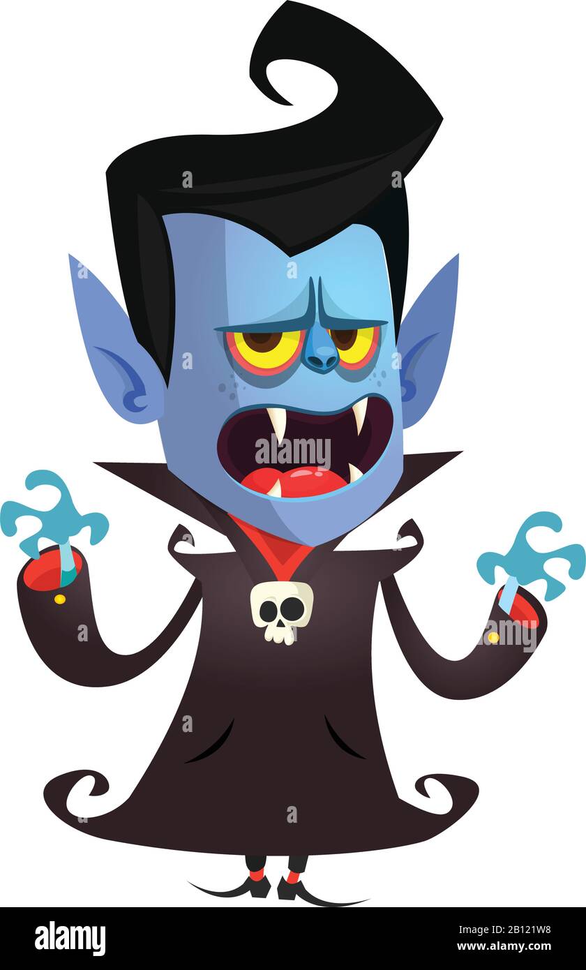 Cartoon vampire. Vector illustration with simple gradients Stock Vector ...