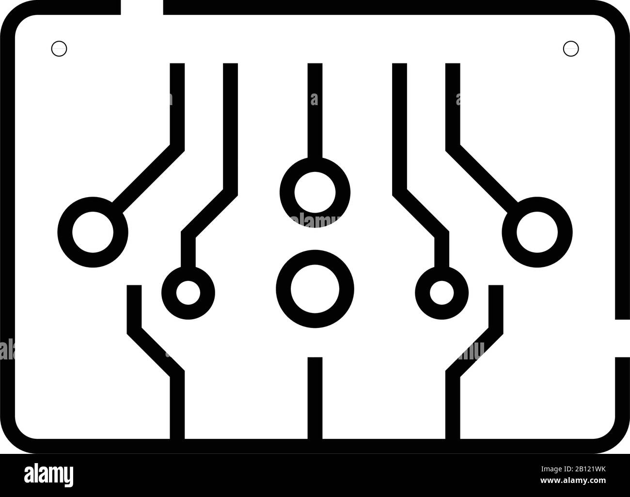 Computer circuit line icon, concept sign, outline vector illustration ...