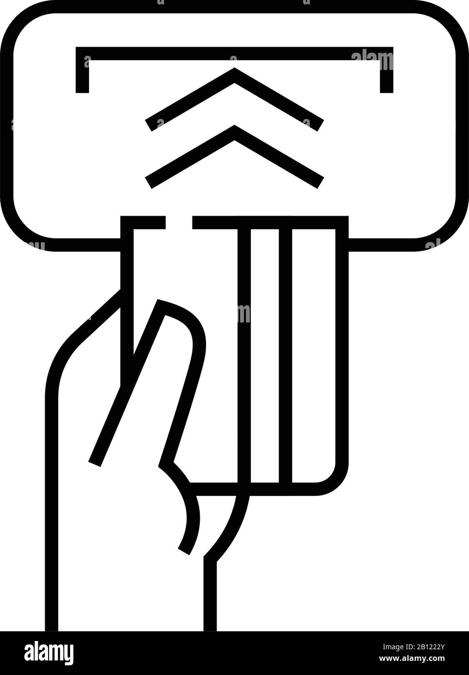 Cash machine line icon, concept sign, outline vector illustration ...