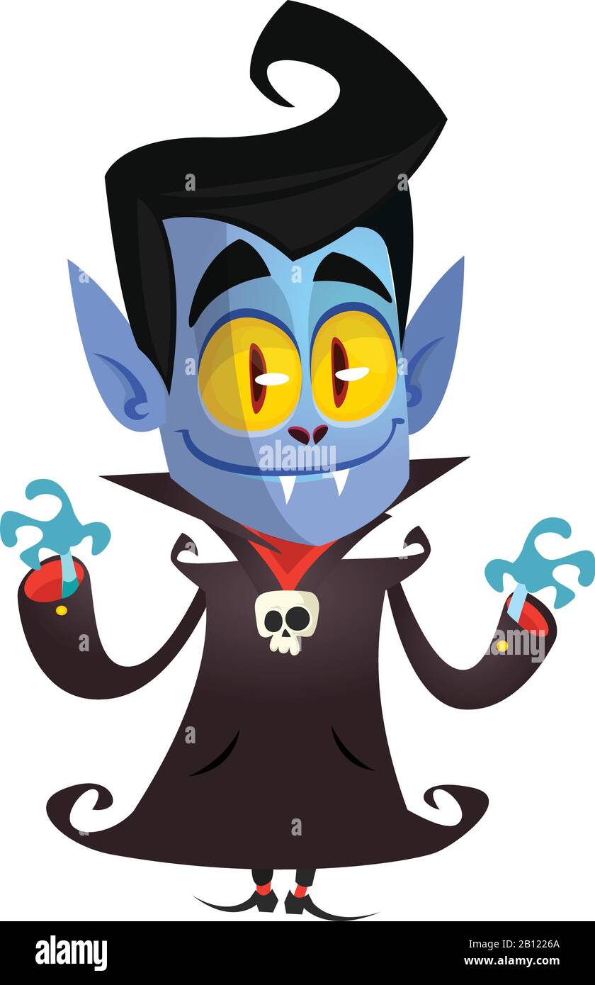 Cartoon vampire. Vector illustration with simple gradients Stock Vector ...