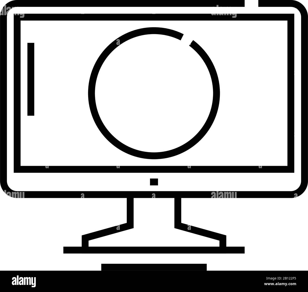 Computer price line icon, concept sign, outline vector illustration ...