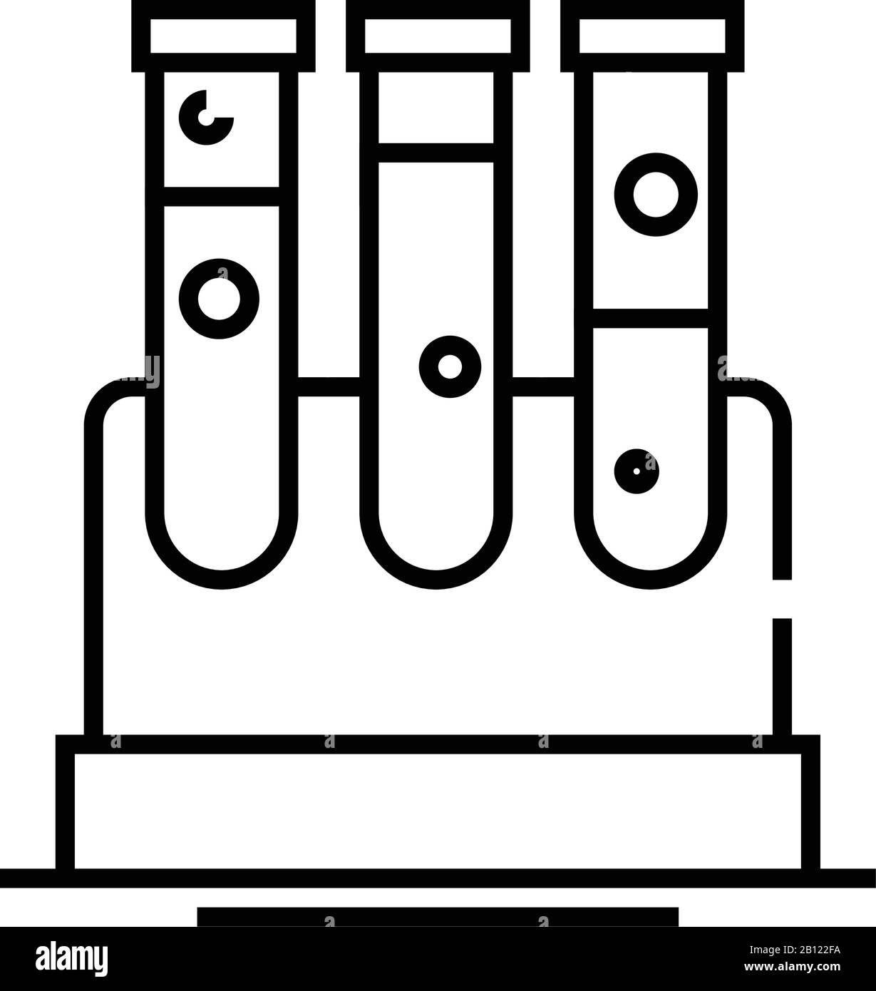 Clinical reserch line icon, concept sign, outline vector illustration ...