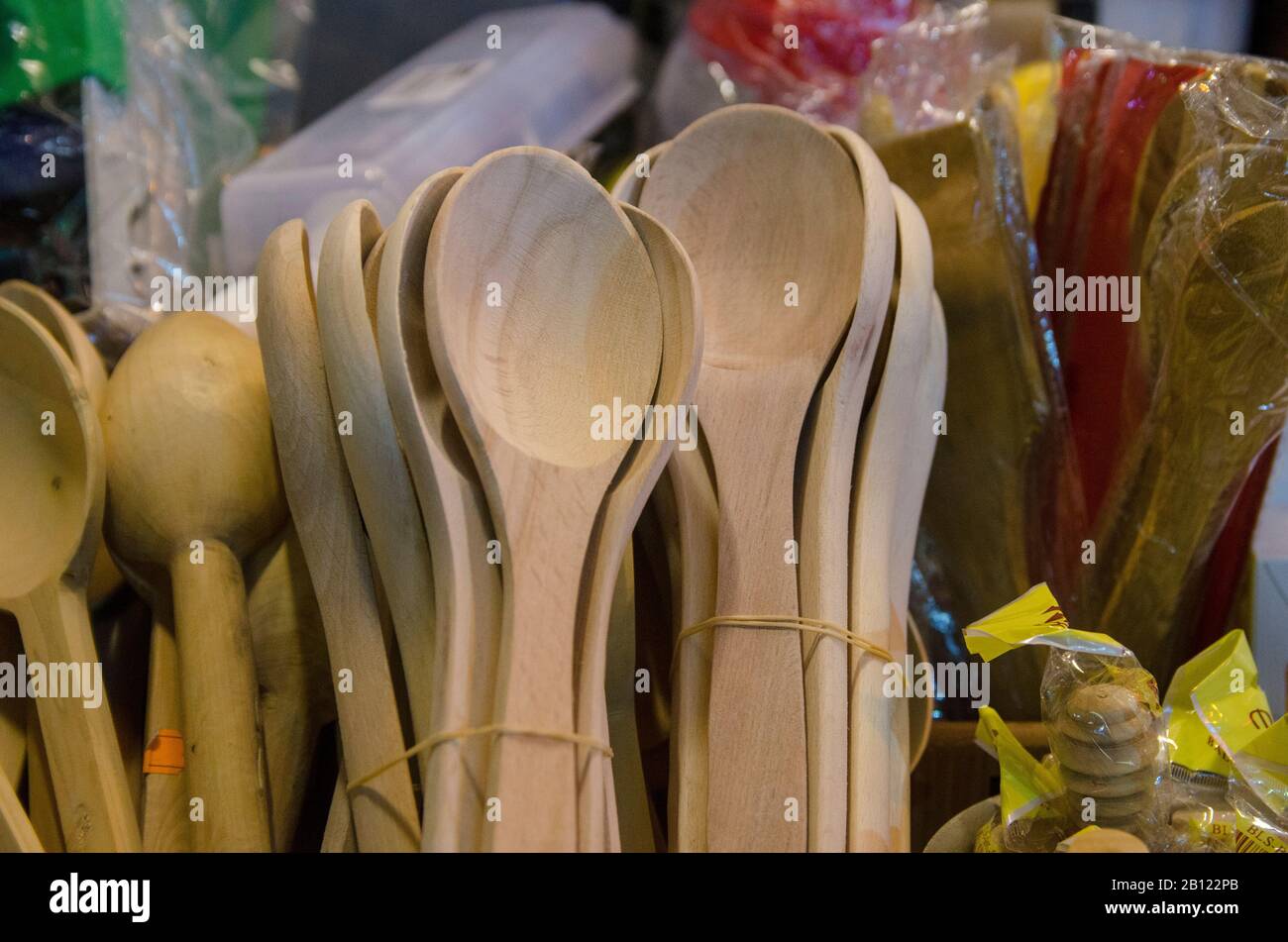 Wooden Spoons Natural Stock Photo - Alamy