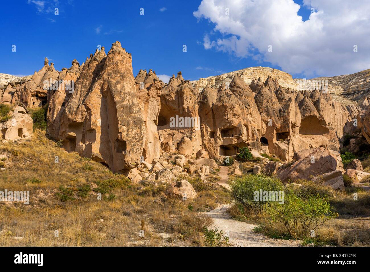Cave town in Zelve Valley, Cappadocia in Turkey Stock Photo - Alamy