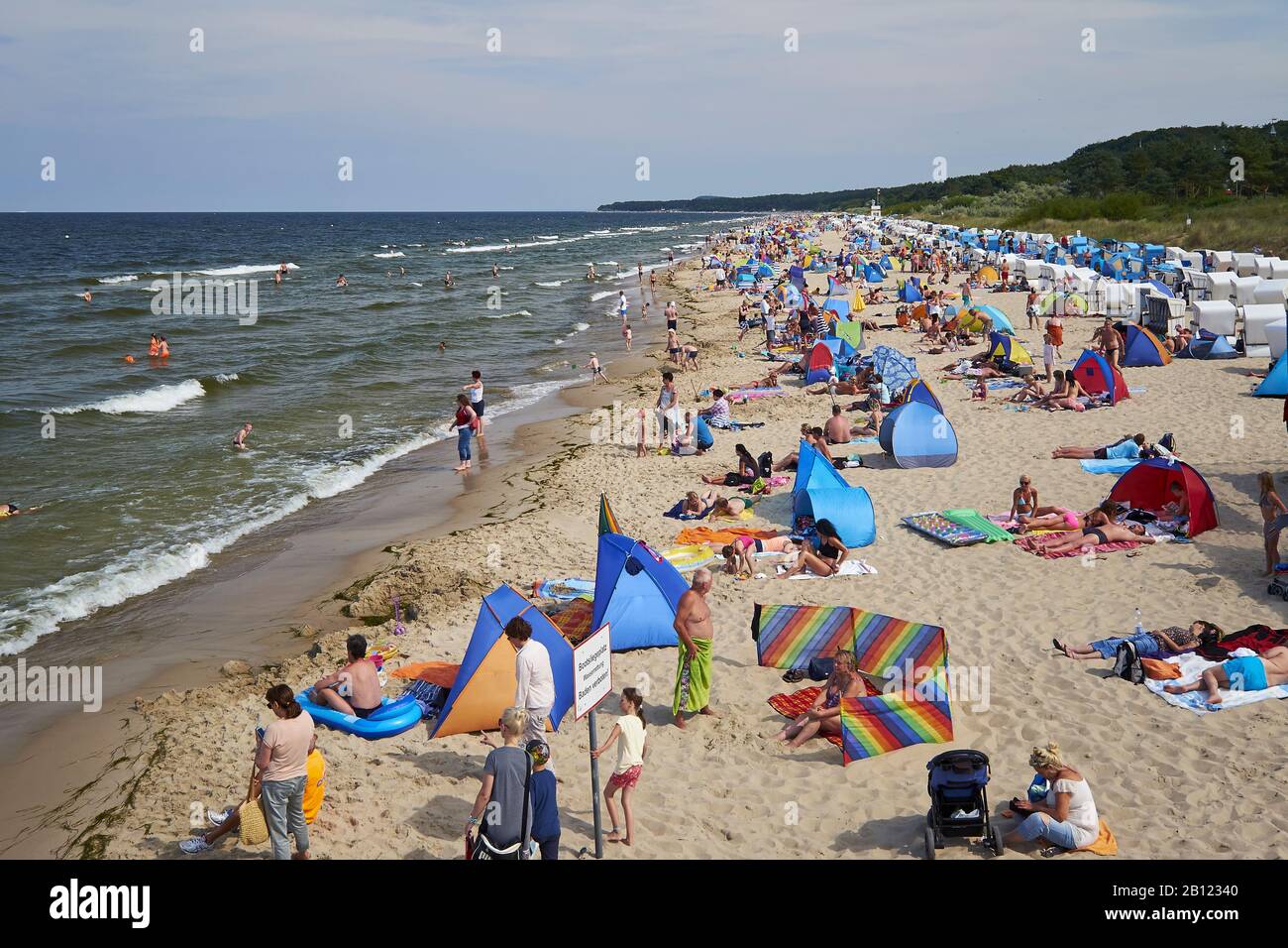 Beach in the seaside resort of Zinnowitz, Usedom, Mecklenburg-West ...