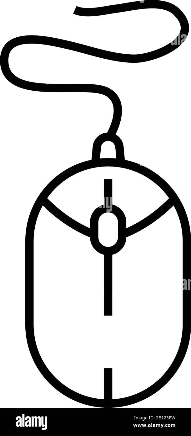 Computer mouse line icon, concept sign, outline vector illustration ...