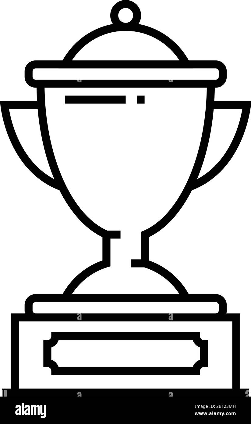 Competition cup line icon, concept sign, outline vector illustration ...