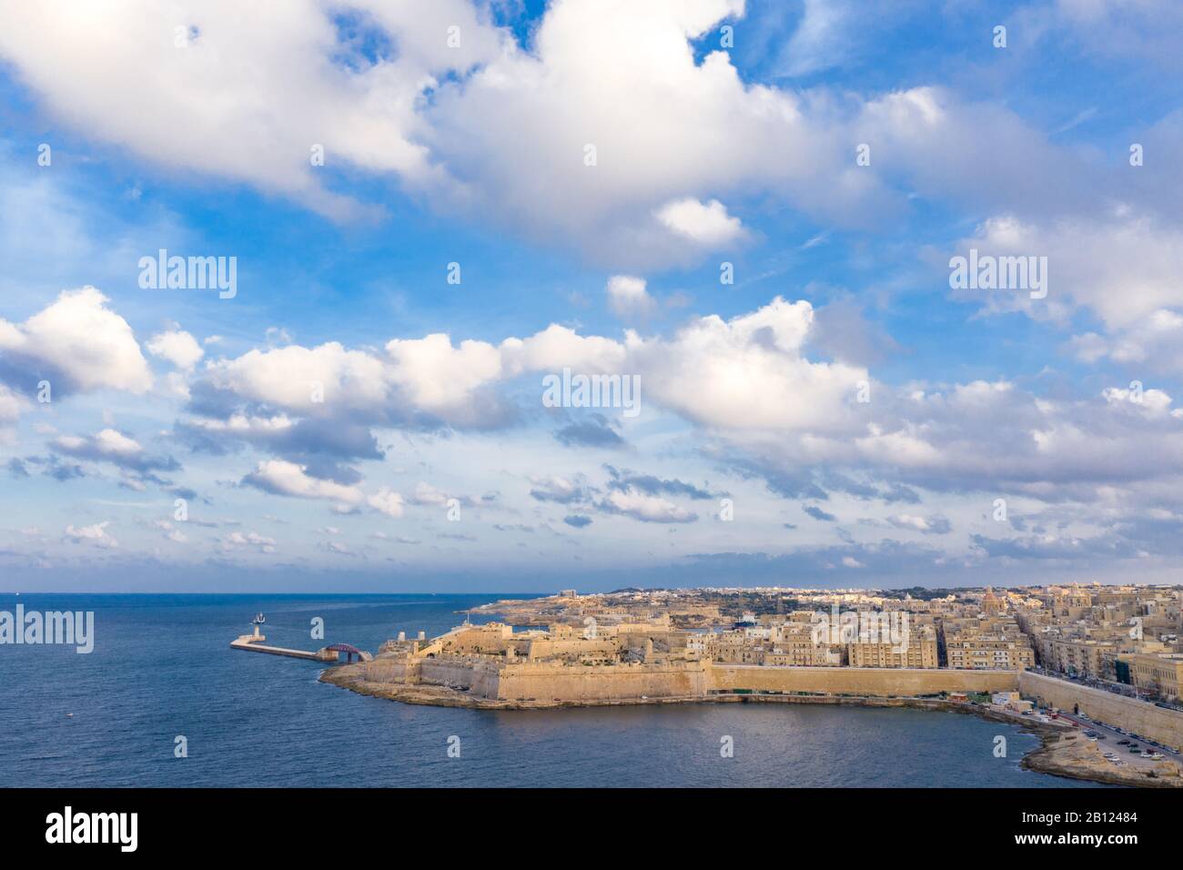 Aerial panoramic view of the Valletta old town on Malta Stock Photo - Alamy