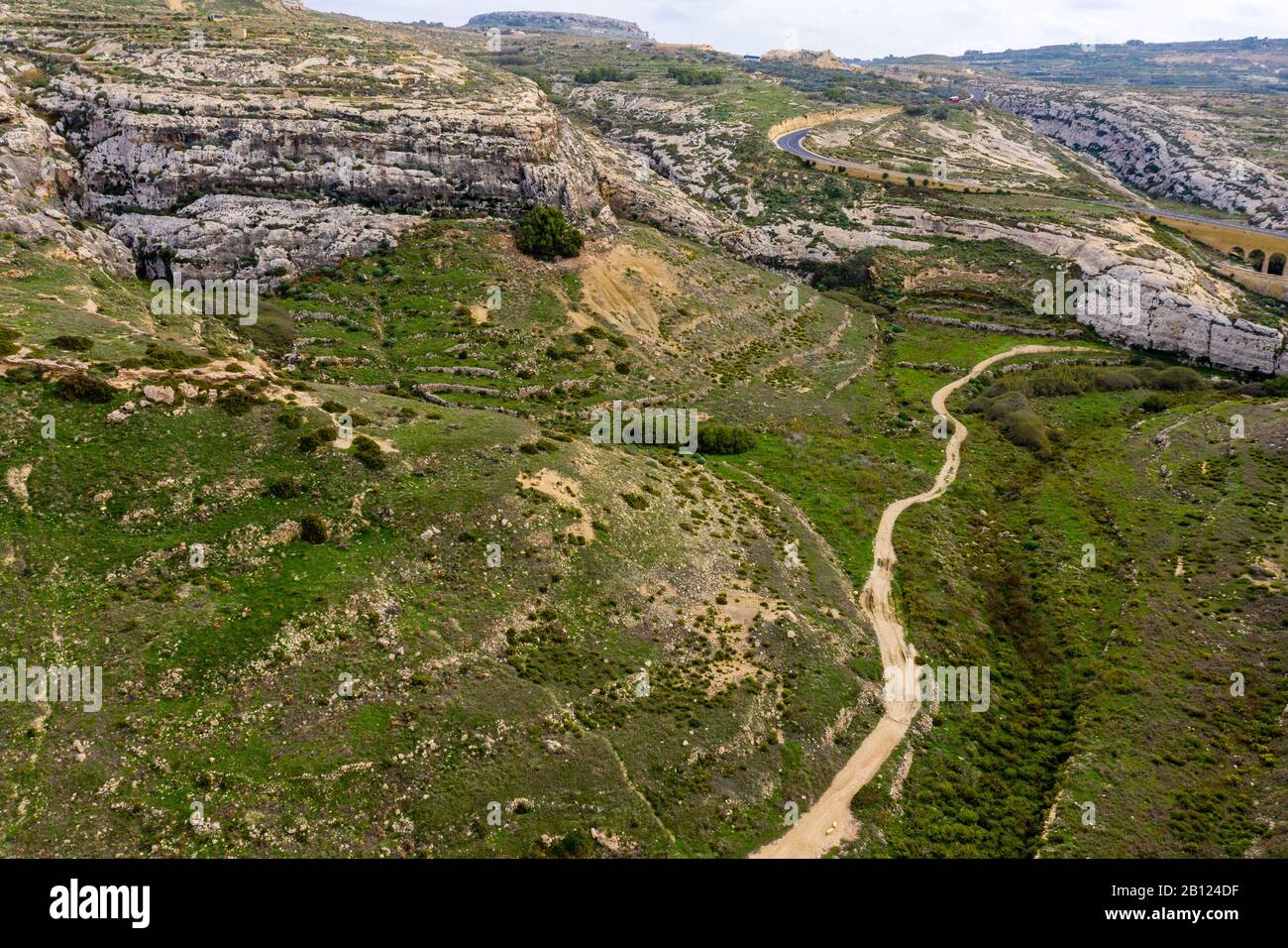Aerial drone view of rocky coastline and sea. Blue hole and the ...