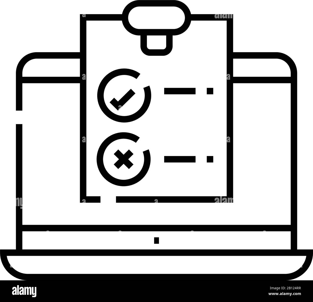 Computer test line icon, concept sign, outline vector illustration ...