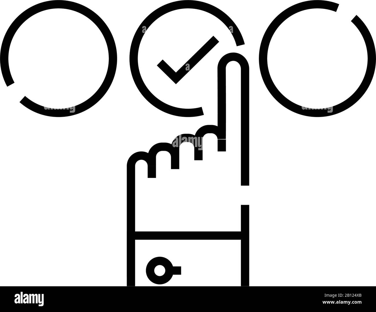 Choice of option line icon, concept sign, outline vector illustration ...