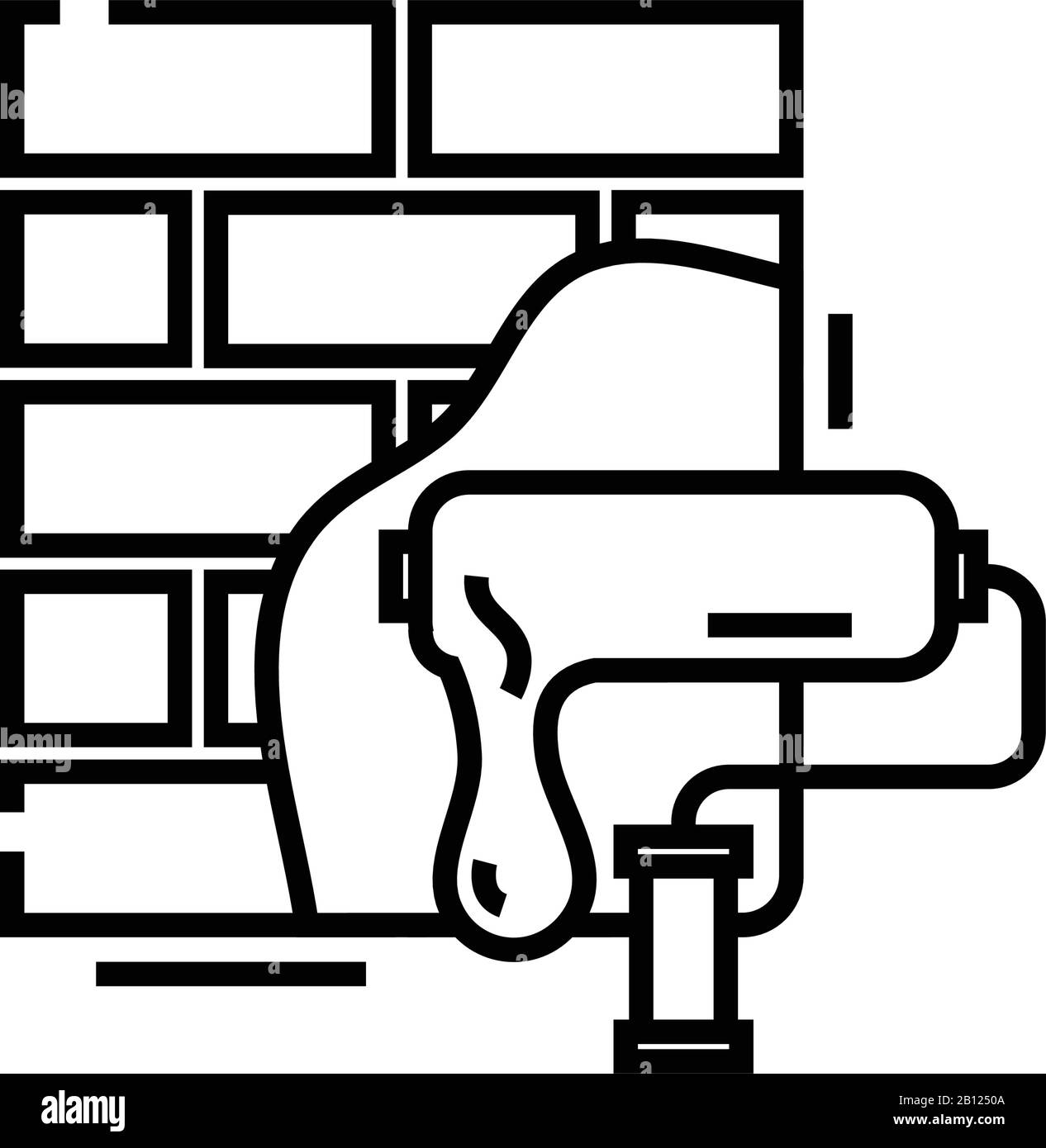 Brick walls line icon, concept sign, outline vector illustration ...