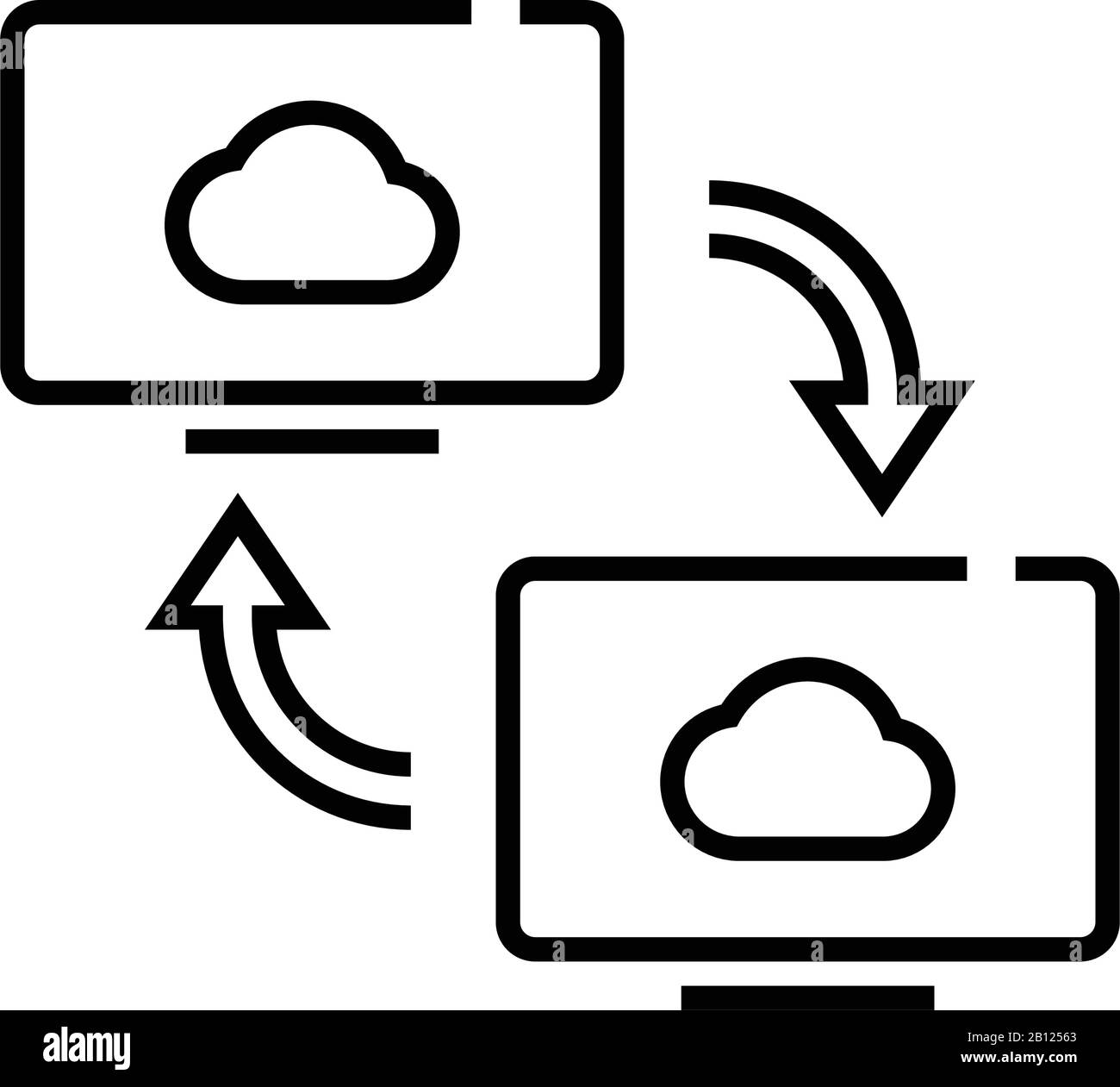 Cloud data line icon, concept sign, outline vector illustration, linear ...