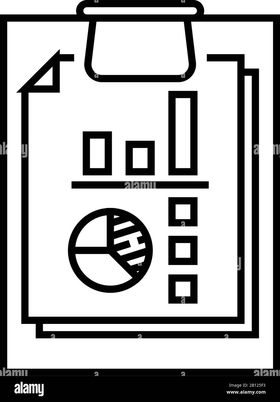 Chart reports line icon, concept sign, outline vector illustration ...