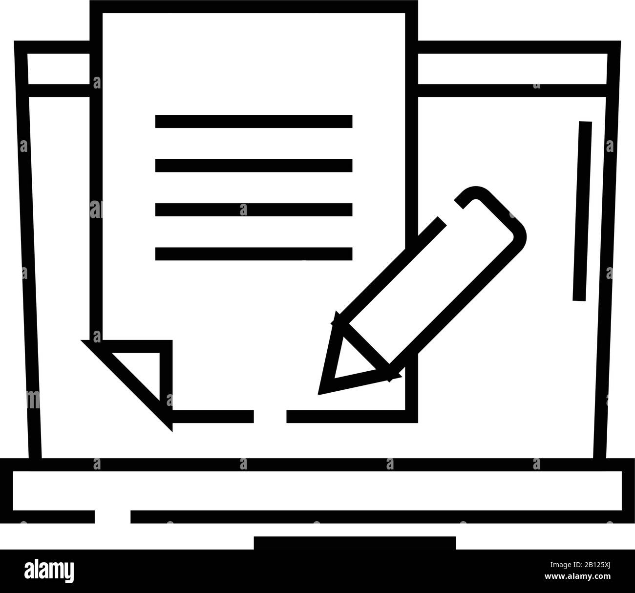 Business letter line icon, concept sign, outline vector illustration ...