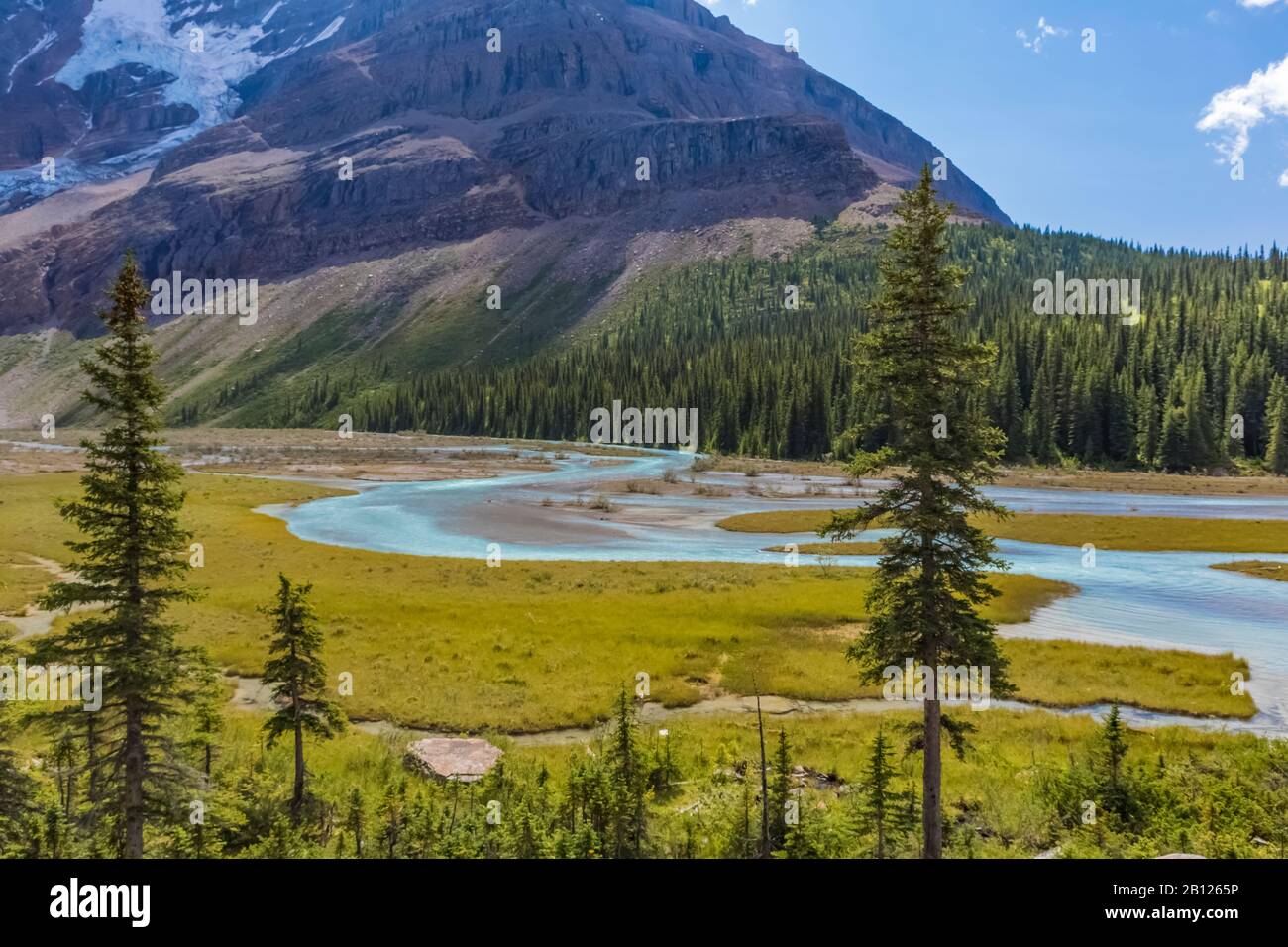 Hiking along Robson River below Berg Lake in Mount Robson Provincial ...