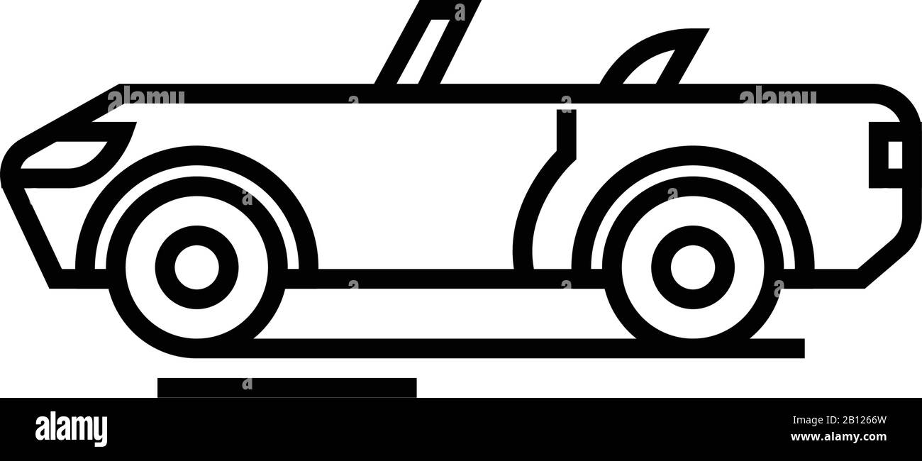 Cabriolet line icon, concept sign, outline vector illustration, linear ...
