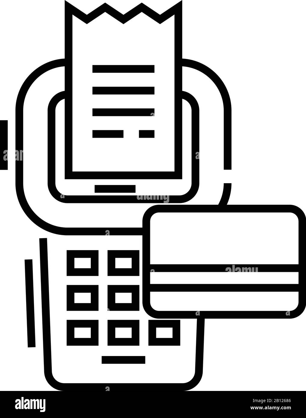 Cash device line icon, concept sign, outline vector illustration ... Cash device line icon, concept sign, outline vector illustration ...